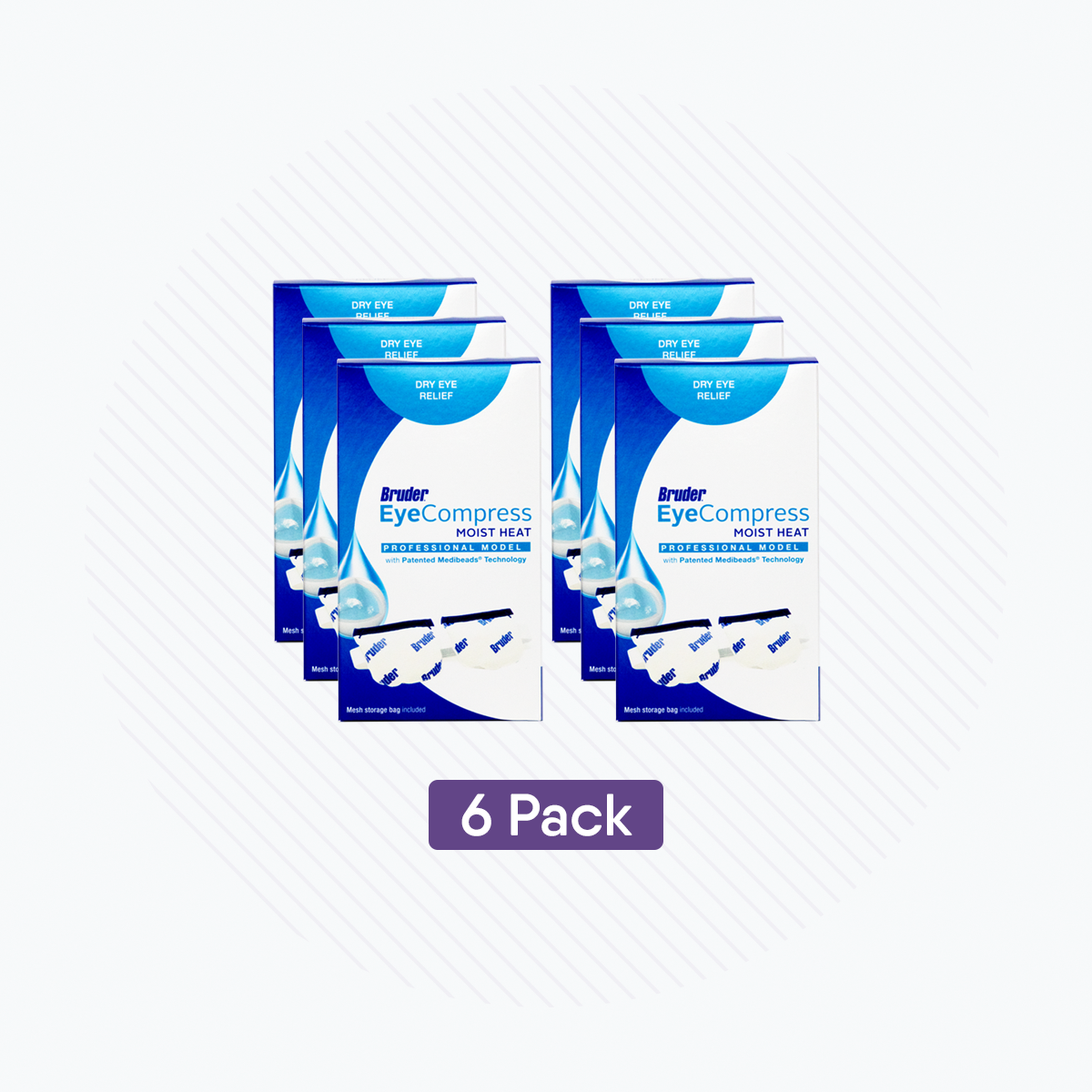 Bruder Eye Compress Moist Heat Professional Model for Dry Eyes (6-Pack