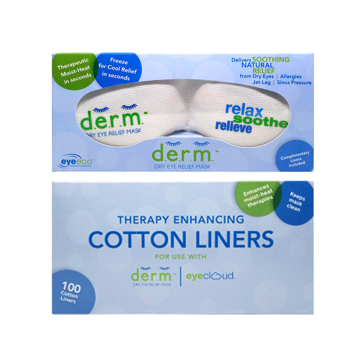 EyeEco D.E.R.M.™ Dry Eye Relief Mask & Replacement Liners Bundle